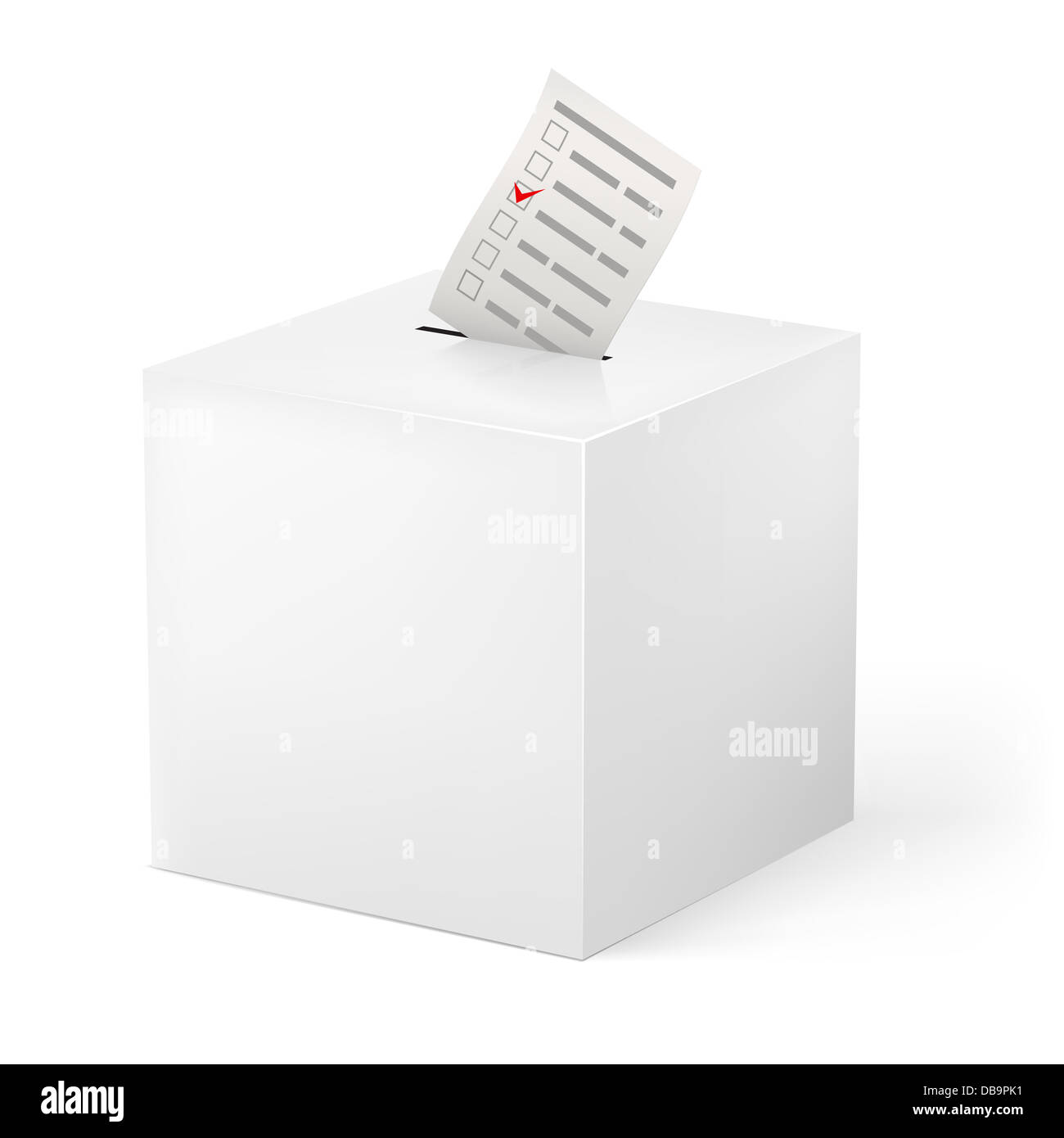 Ballot box with Ballot paper. Illustration on white background Stock ...