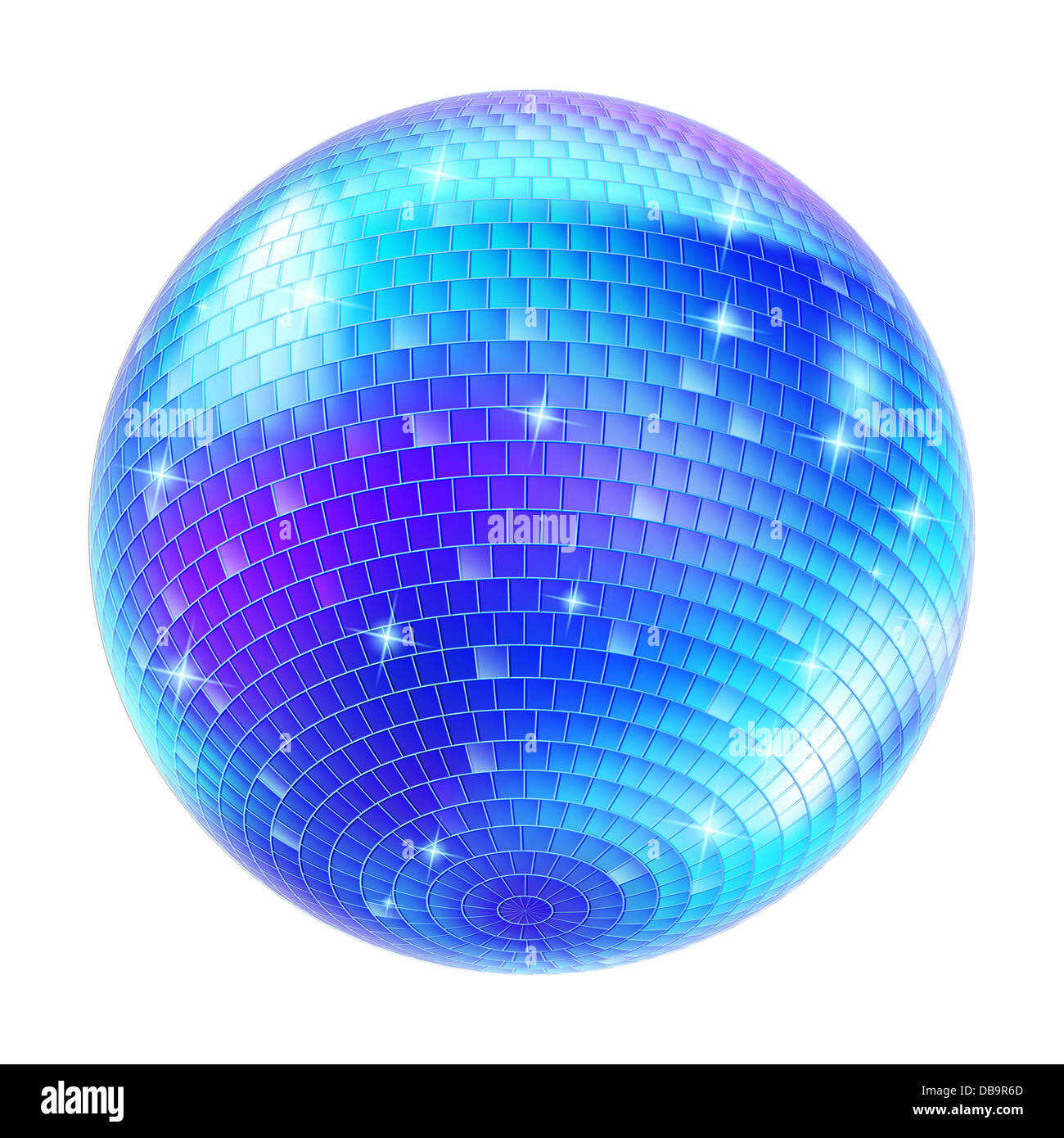 Blue Disco Ball on white background for design Stock Photo - Alamy
