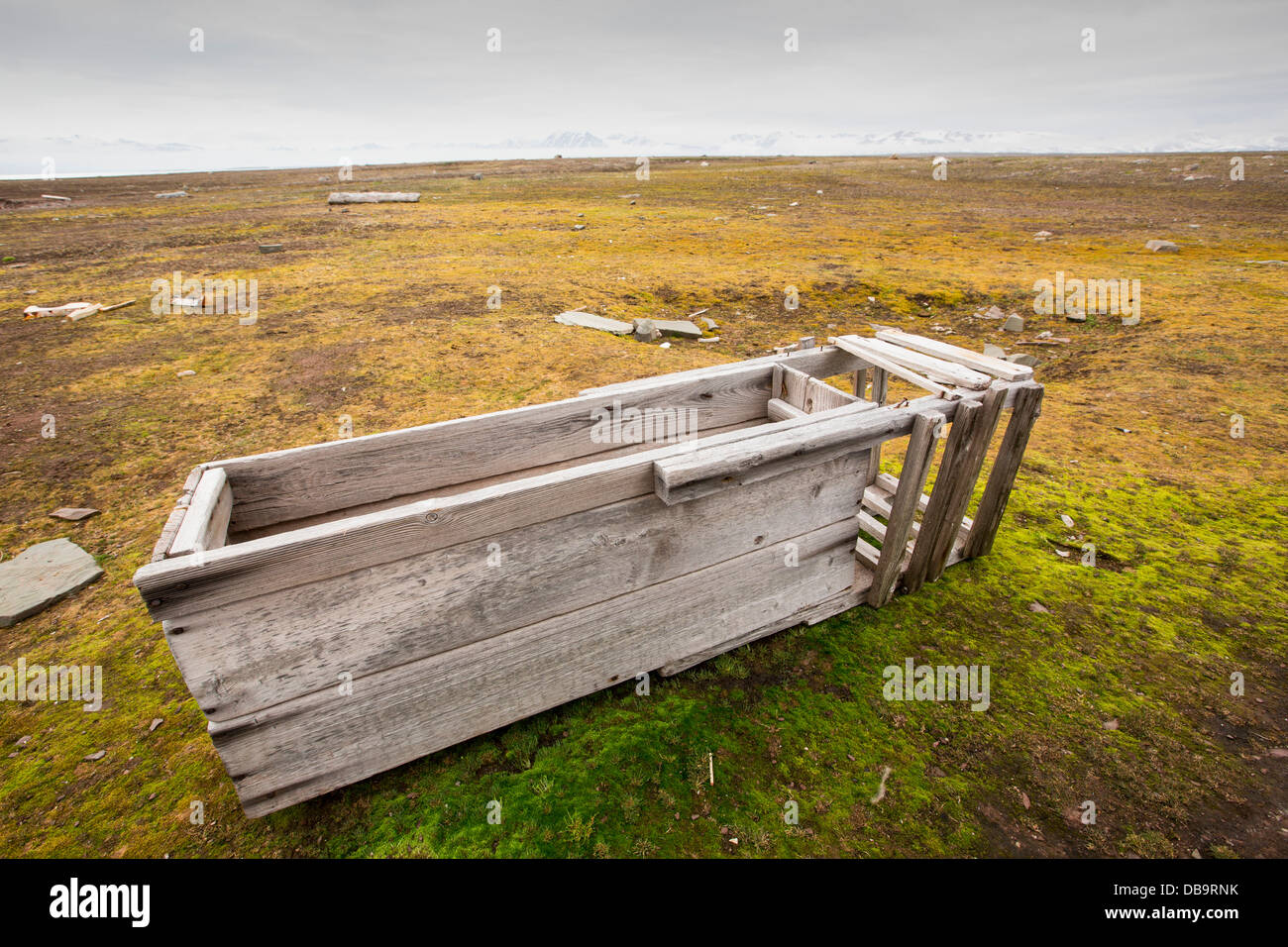 A Polar Bear trap at Texas Bar in Liefdefjorden on northern ...