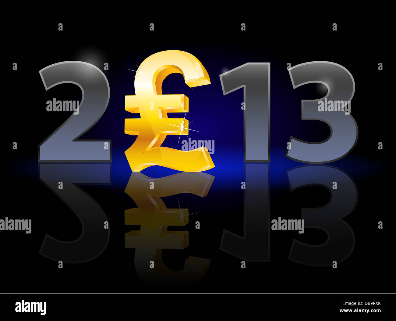 Twenty Thirteen Year. Pound sign. Illustration on black background Stock Photo - Alamy