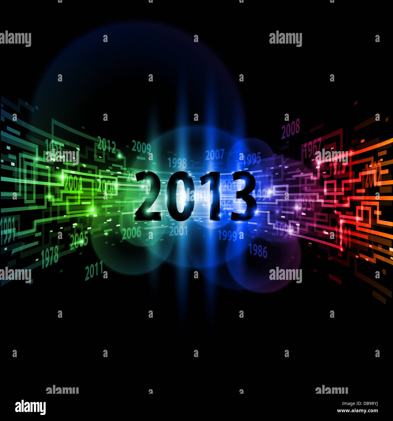 Internet concept Twenty Thirteen, communication, technology-style background on black Stock ...