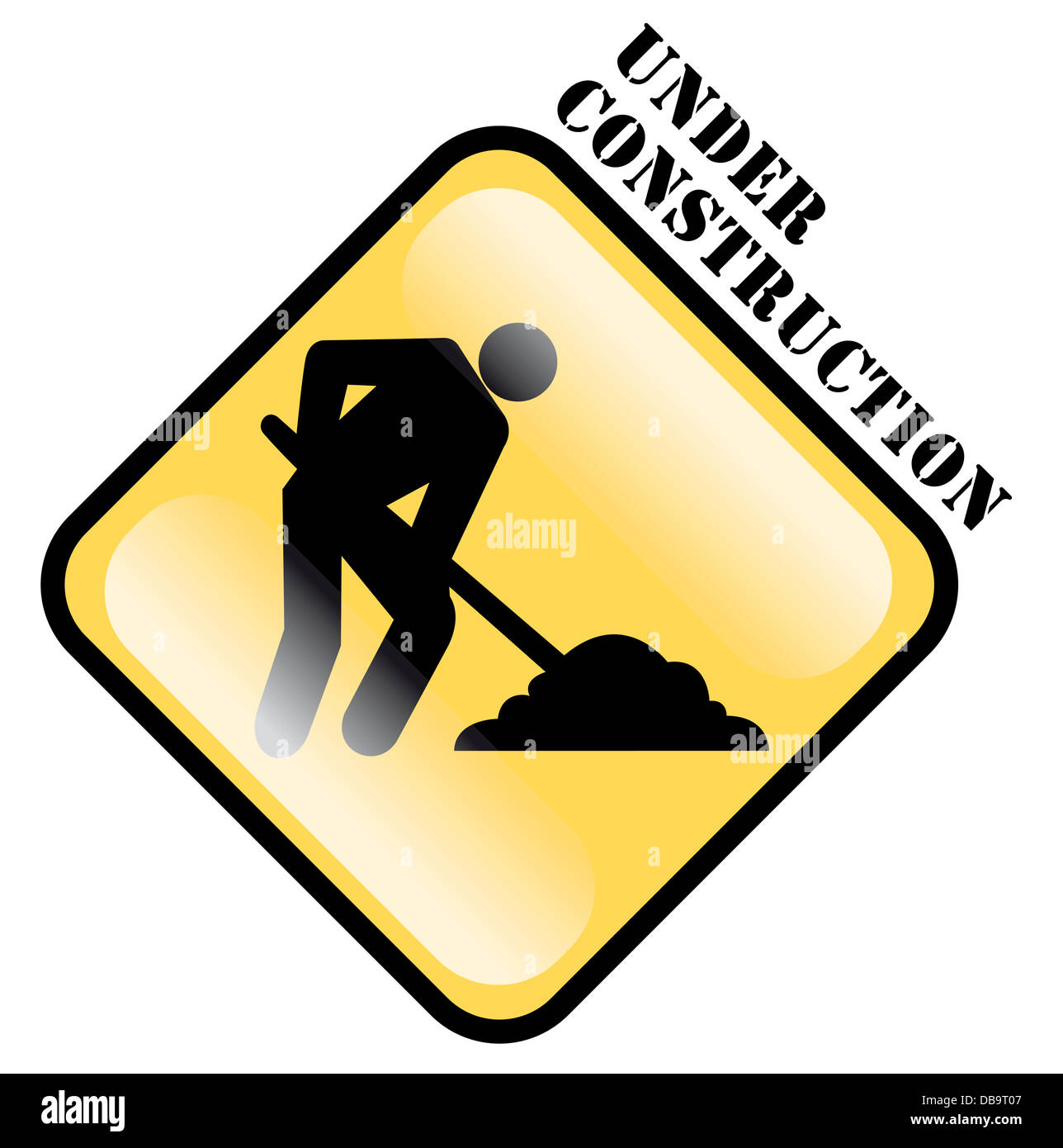 under construction sign, in english language Stock Photo - Alamy