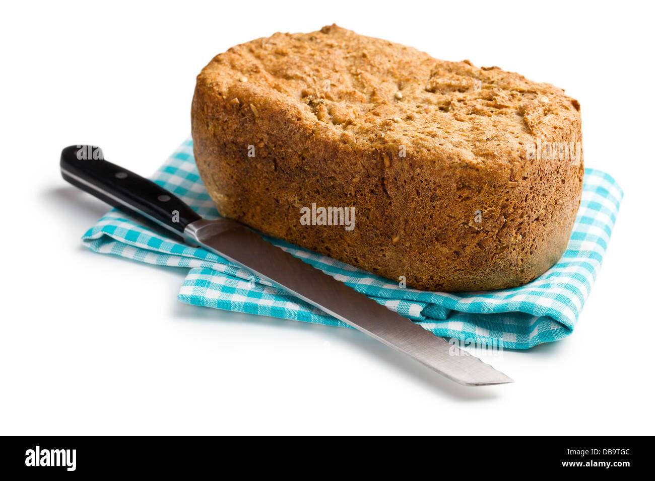 homemade whole wheat bread on white background Stock Photo - Alamy