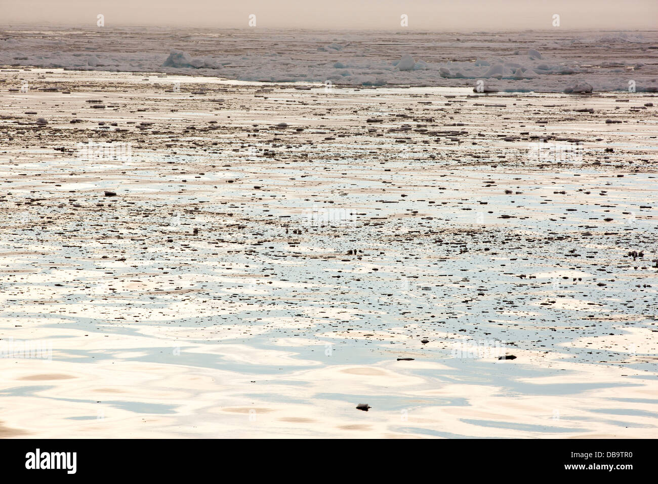 Rotten sea ice at over 80 degrees North off the north coast of Svalbard ...