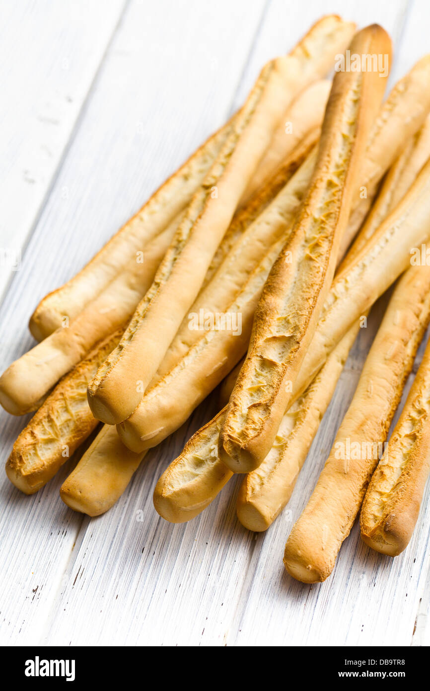 grissini sticks on white kitchen table Stock Photo - Alamy