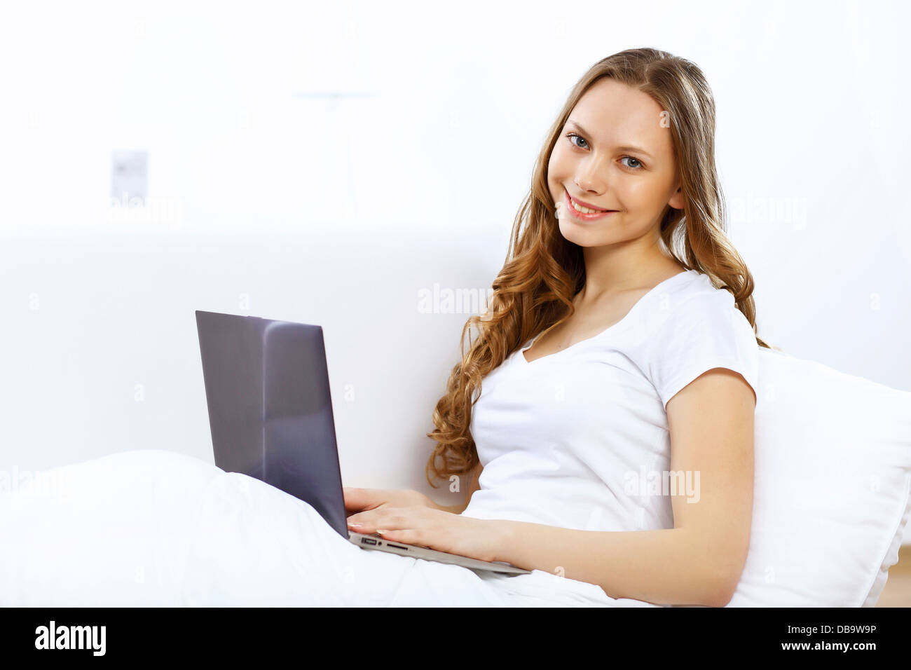 Young woman with notebook Stock Photo - Alamy
