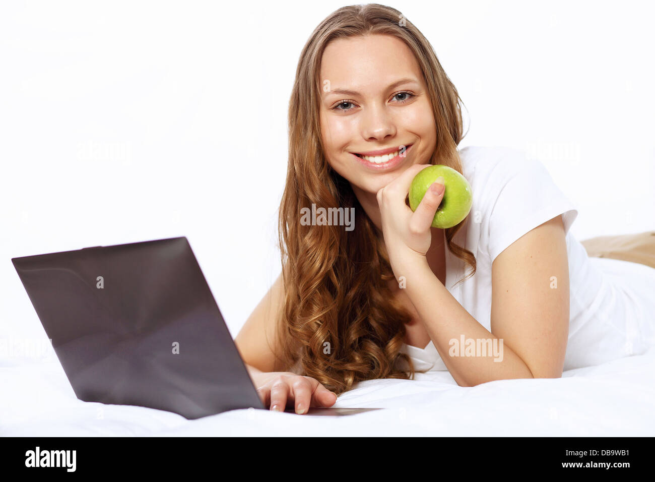 Young woman with notebook Stock Photo - Alamy