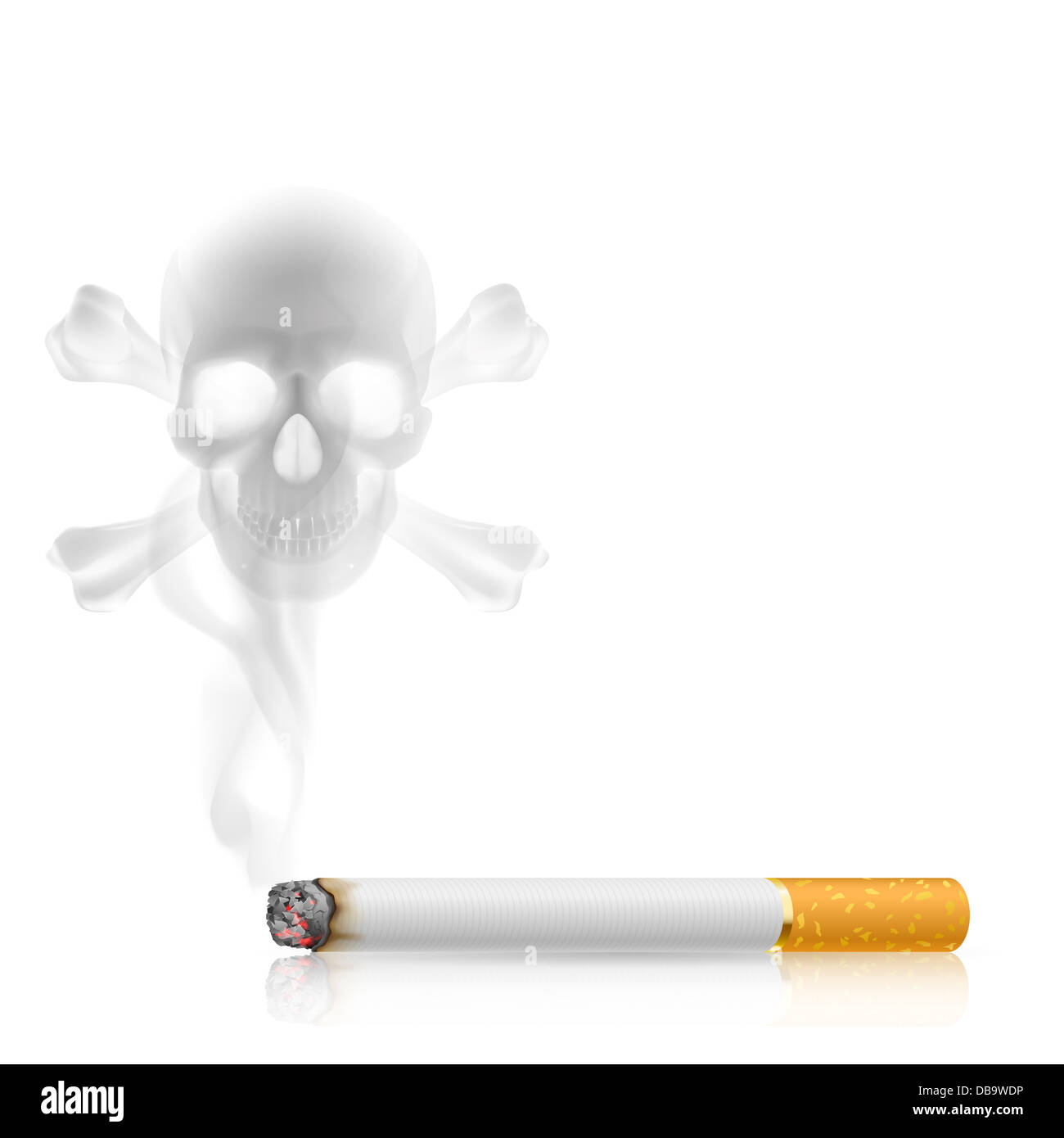 Skull shaped smoke comes out from cigarette on white Stock Photo - Alamy