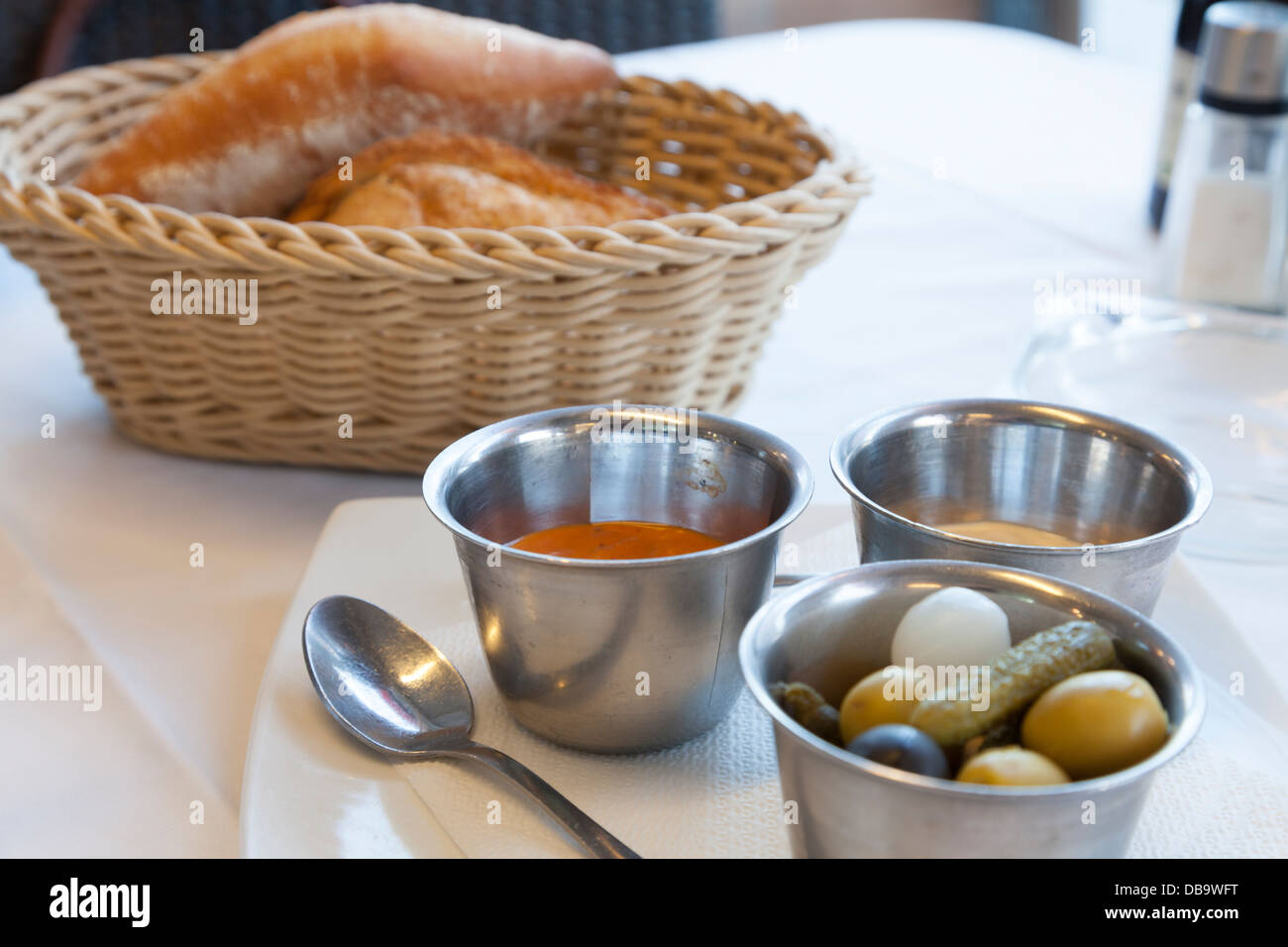 Tapas dishes on restaurant table Stock Photo - Alamy