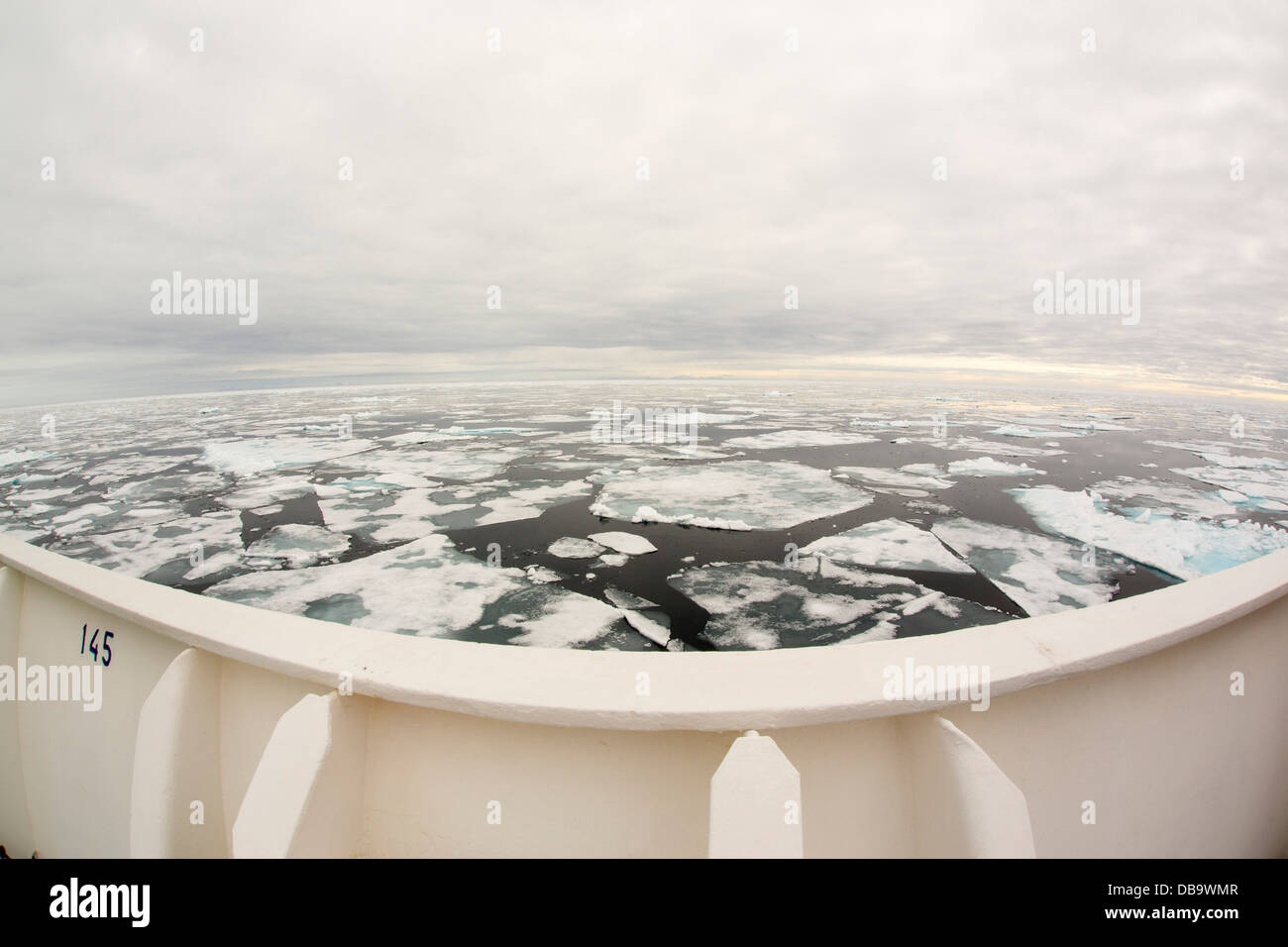 The Russian research vessel, AkademiK Sergey Vavilov in rotten sea ice ...