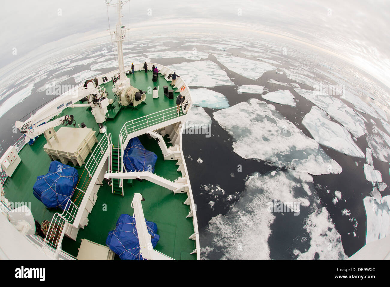 The Russian research vessel, AkademiK Sergey Vavilov in rotten sea ice ...