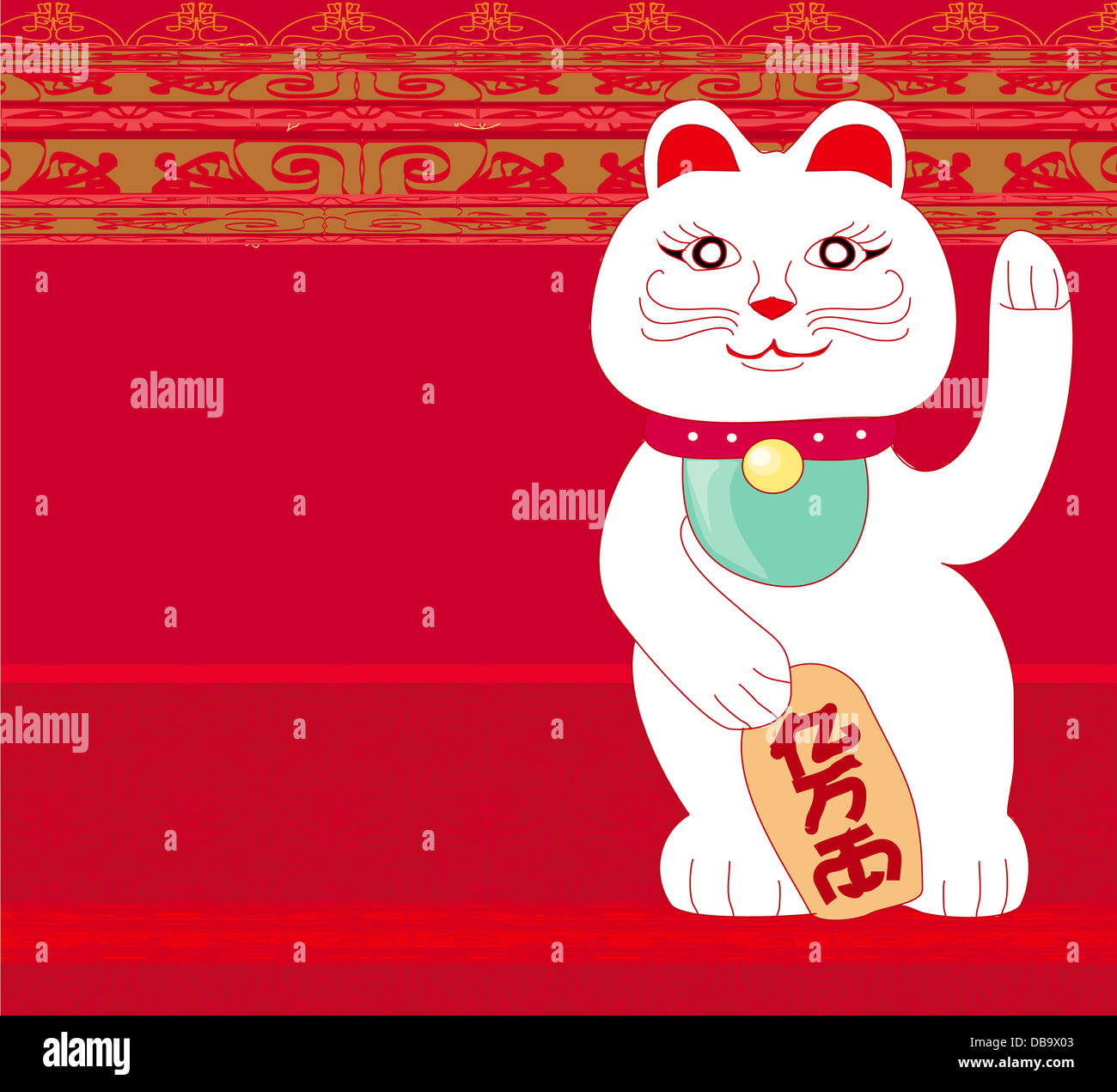 Traditional Chinese Cat of Luck card Stock Photo - Alamy