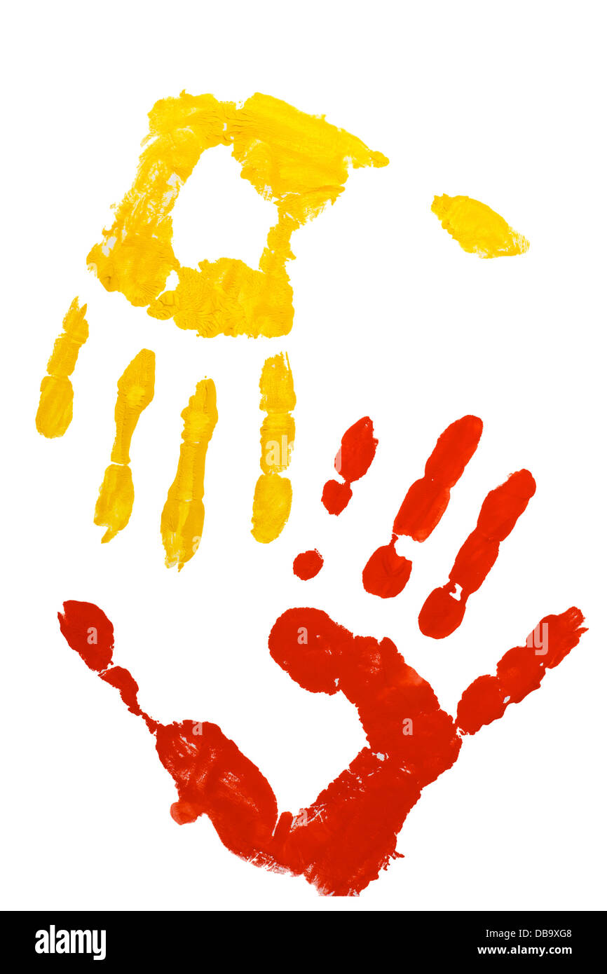 Prints Two Hands on White Background Stock Photo - Alamy