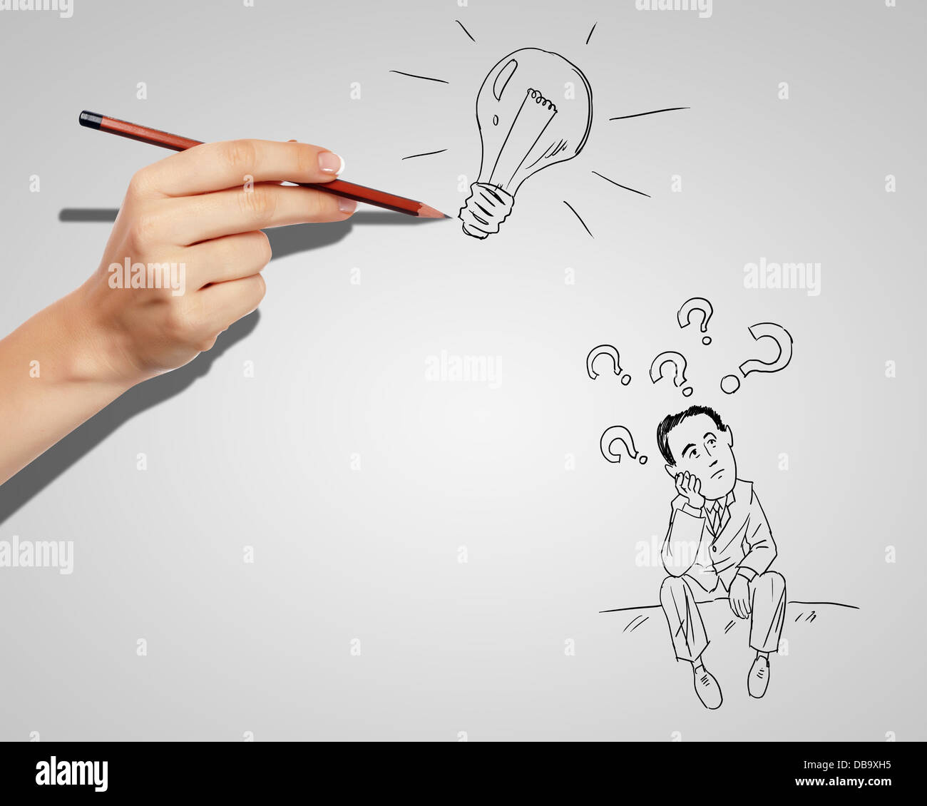 Businessman finding a creative solution Stock Photo - Alamy