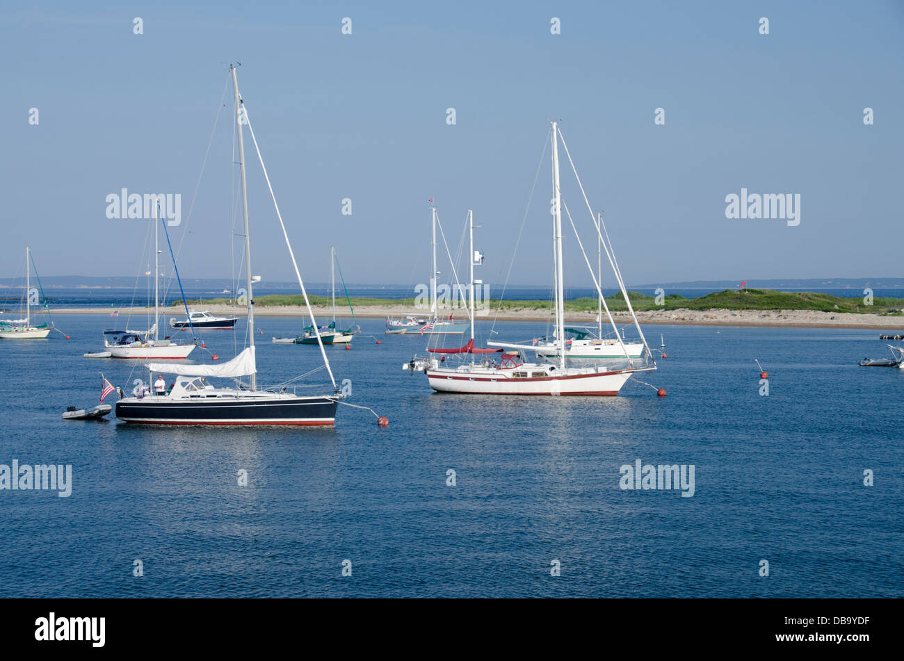 Massachusetts, Elizabeth Islands, Cuttyhunk Island. Sailboats in the ...