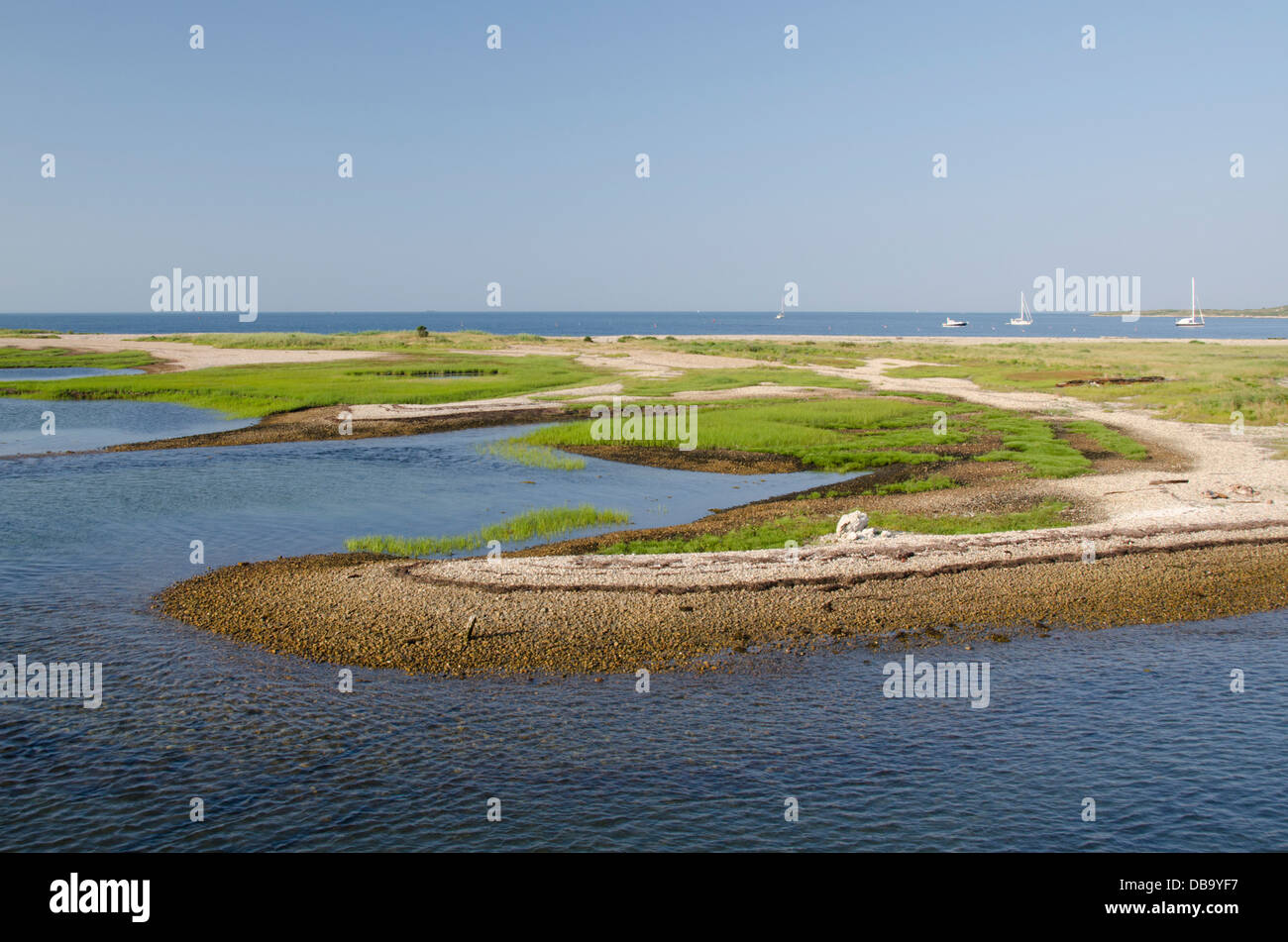 Massachusetts, Elizabeth Islands, Cuttyhunk Island. Rocky shoreline of ...