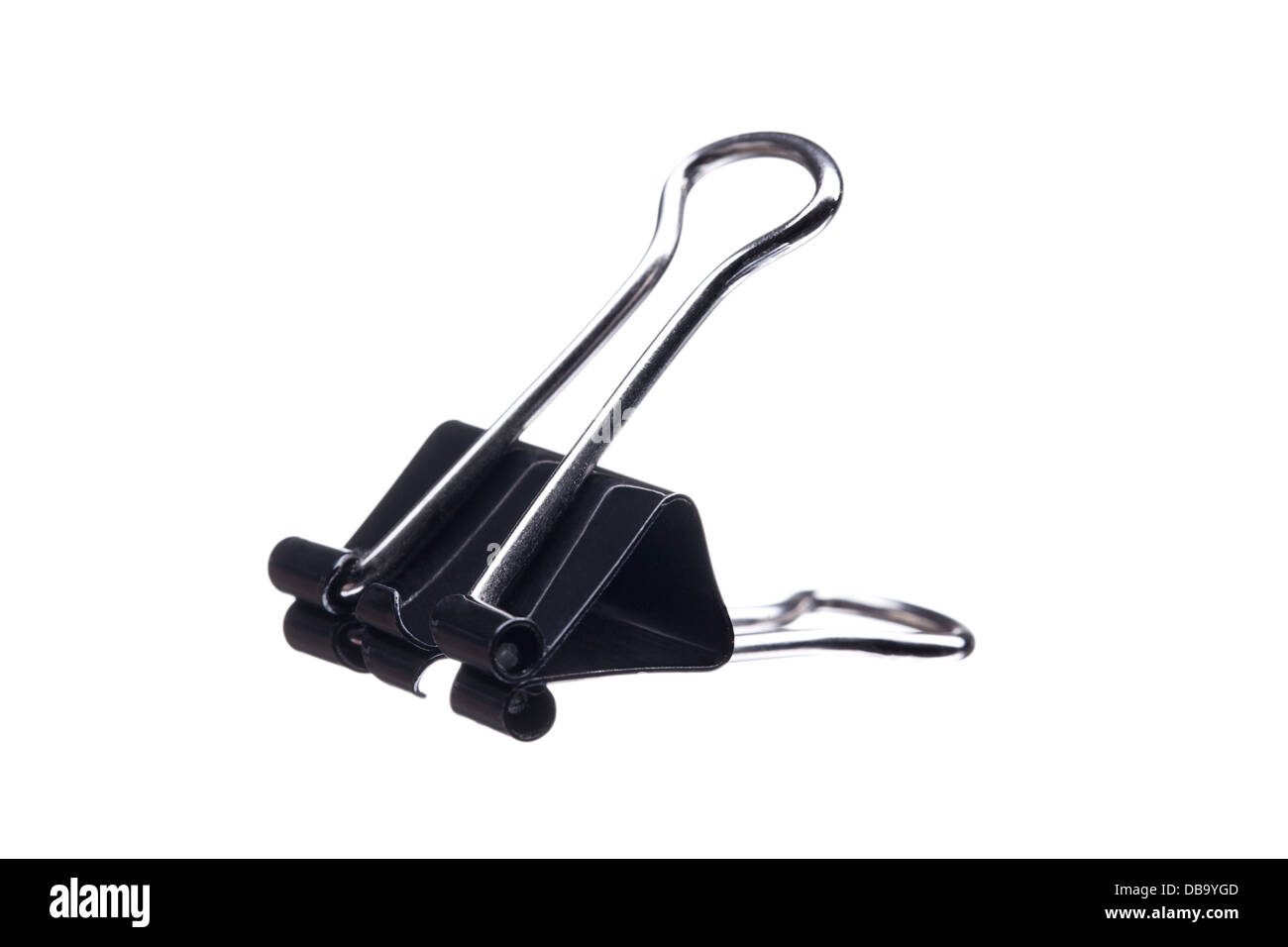 detail shot of a metal paper clip, isolated on white background Stock ...