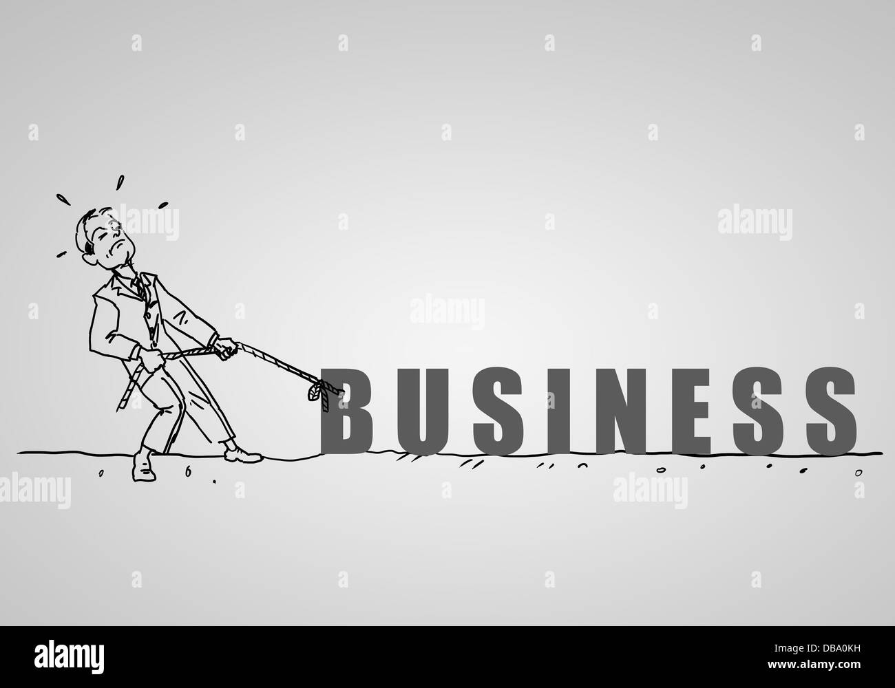 Drawing of businessman with letters Stock Photo - Alamy