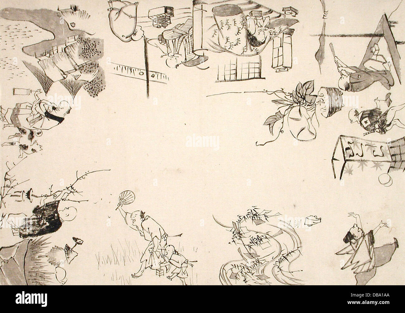 These preparatory drawings for humorous illustrations highlight the ...