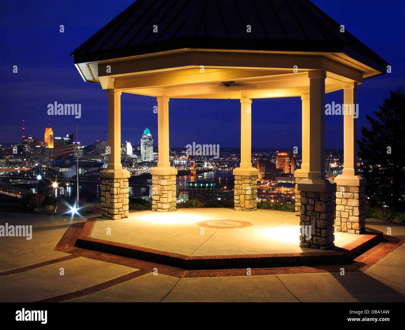 A Gazebo In Devou Park Overlooking The Cincinnati, Northern Kentucky ...