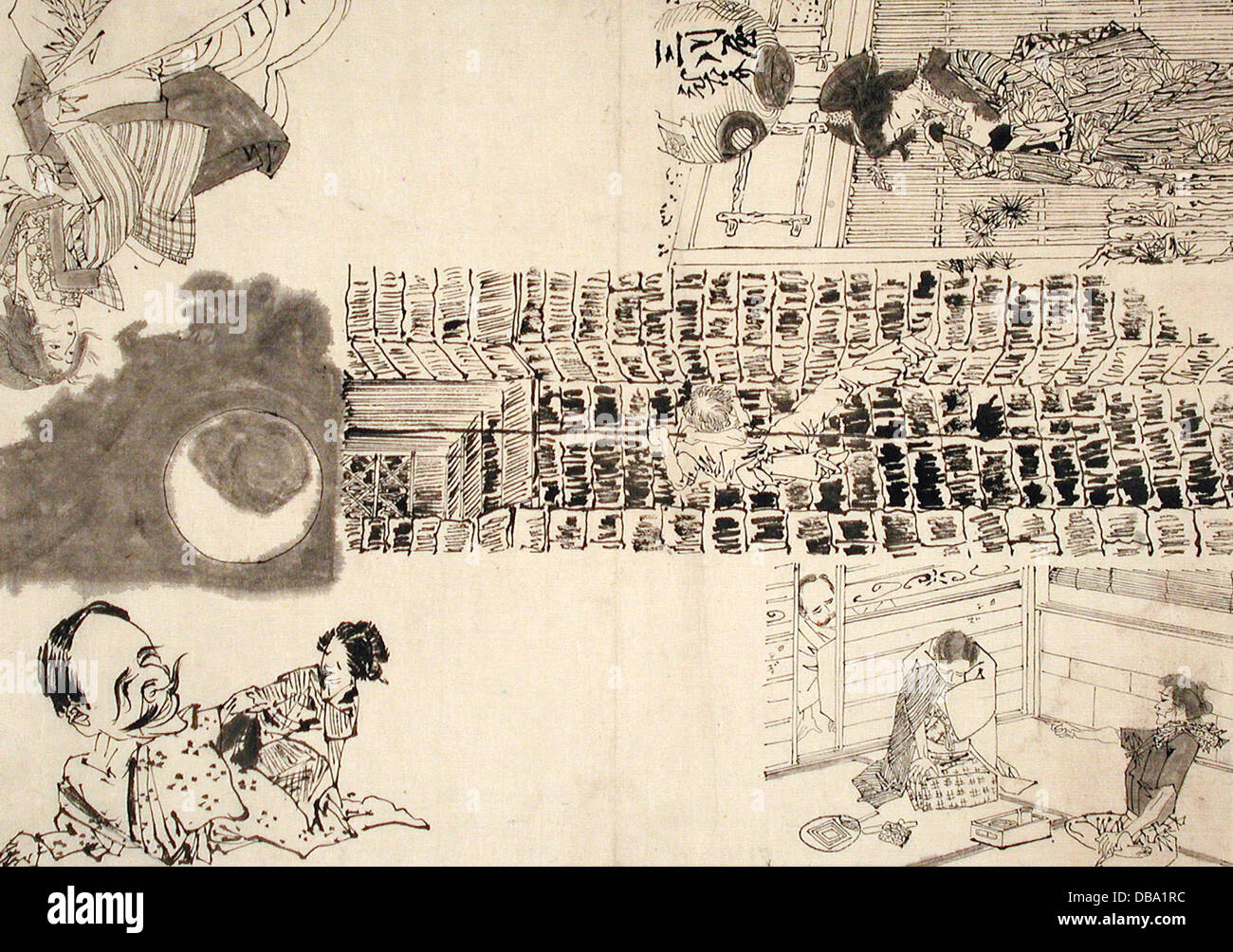 This preparatory drawing showcases the early stages of an illustration ...