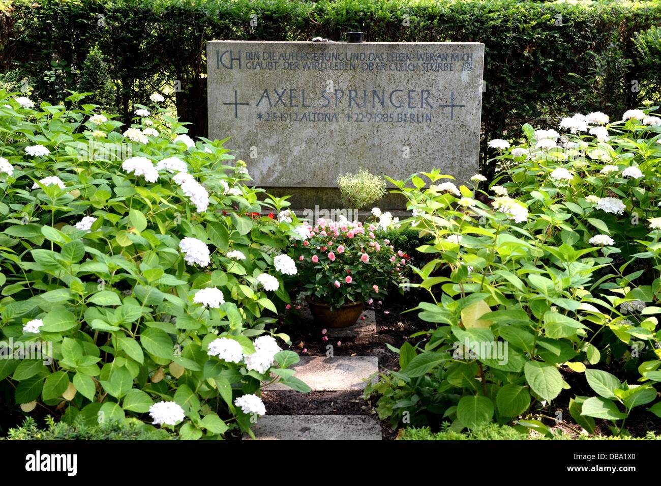 The grave of publisher Axel Springer is pictured in the Evangelical ...