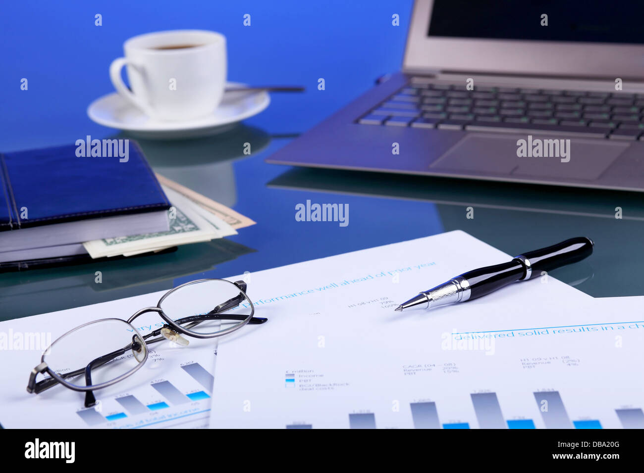 Business papers on the work place Stock Photo - Alamy