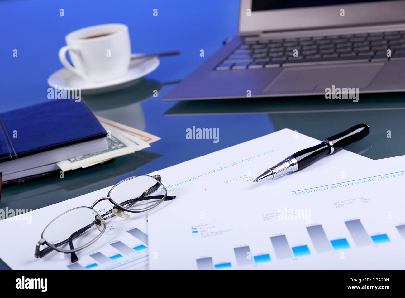 Business papers on the work place Stock Photo - Alamy
