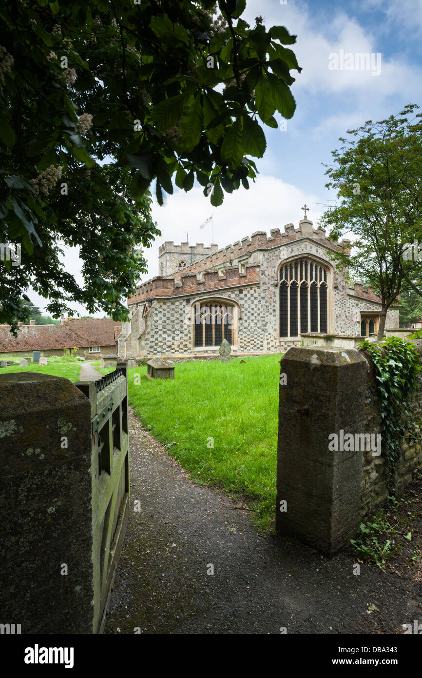 St Mary the Virgin church built of stone and flint in the picturesque ...