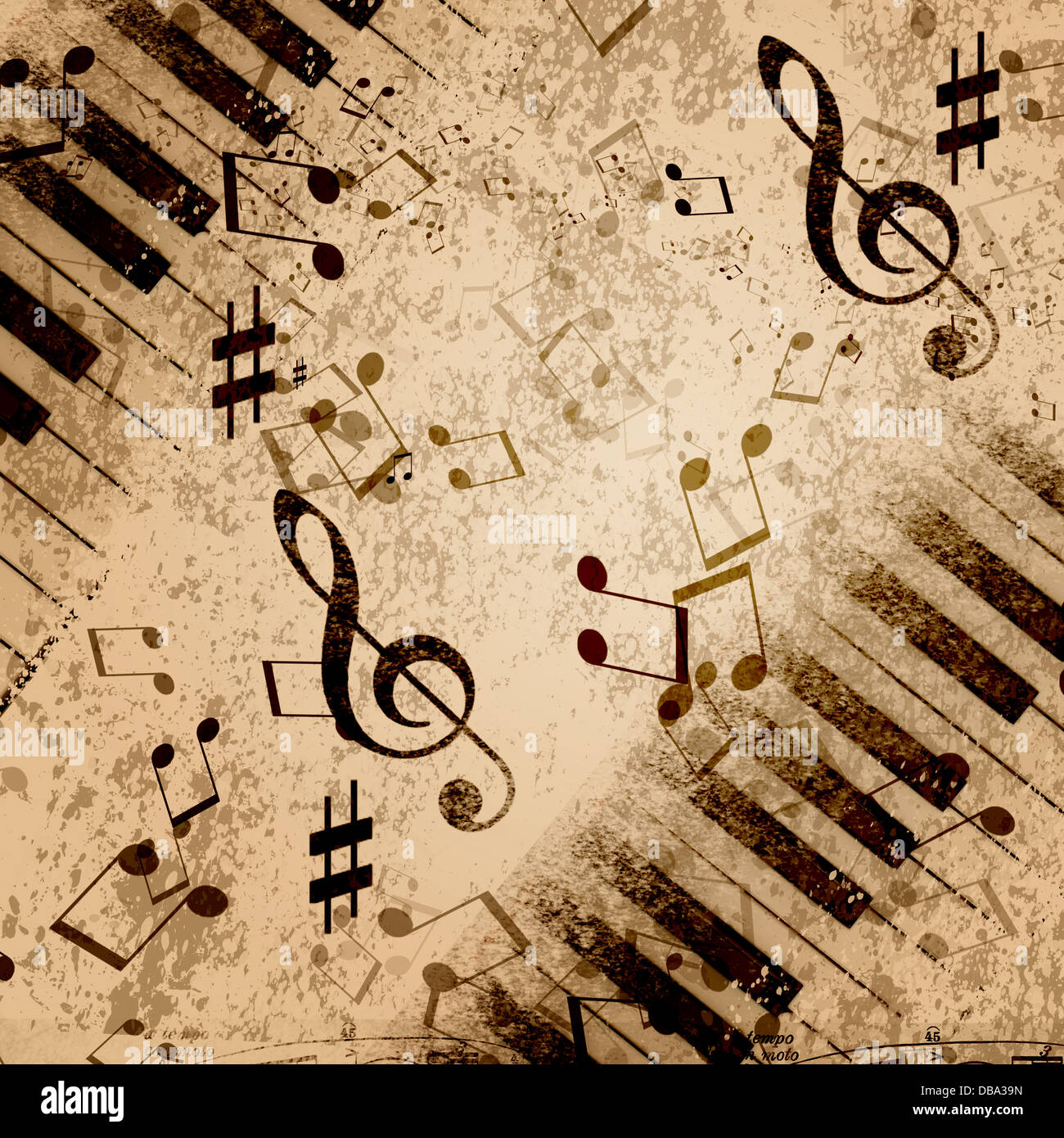 Music notes background Stock Photo - Alamy
