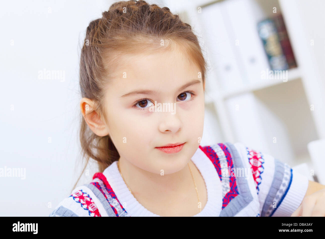 Little girl and study Stock Photo - Alamy