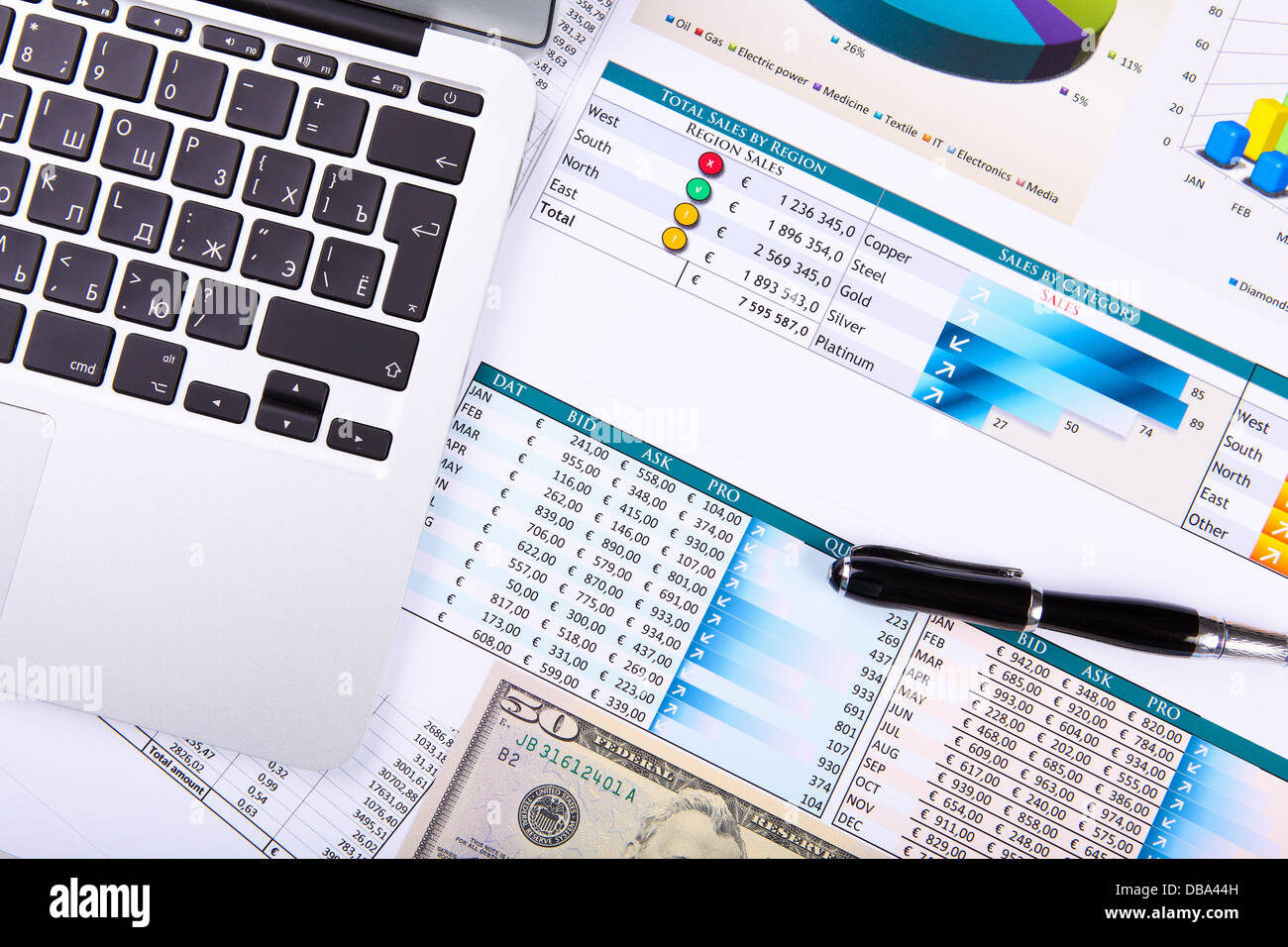 Financial papers on the table Stock Photo - Alamy