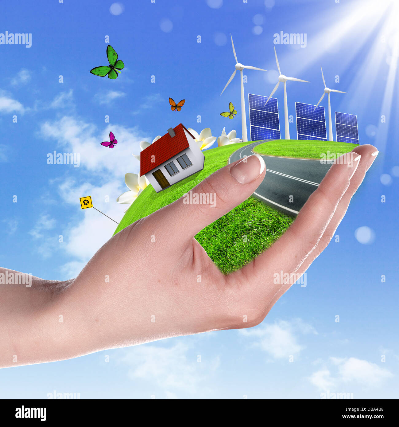 Ecology and safe energy Stock Photo - Alamy