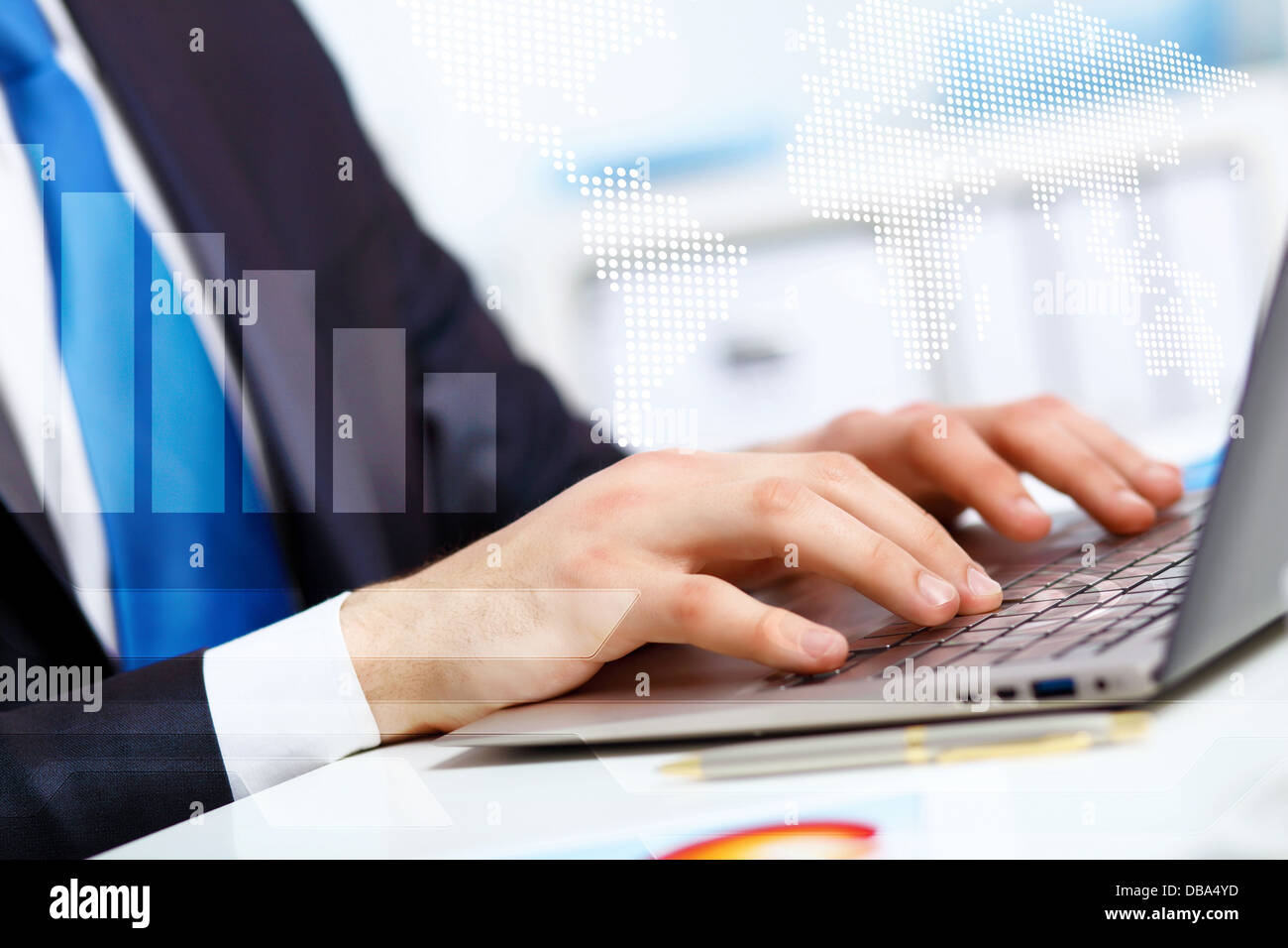 Business person working on computer Stock Photo - Alamy