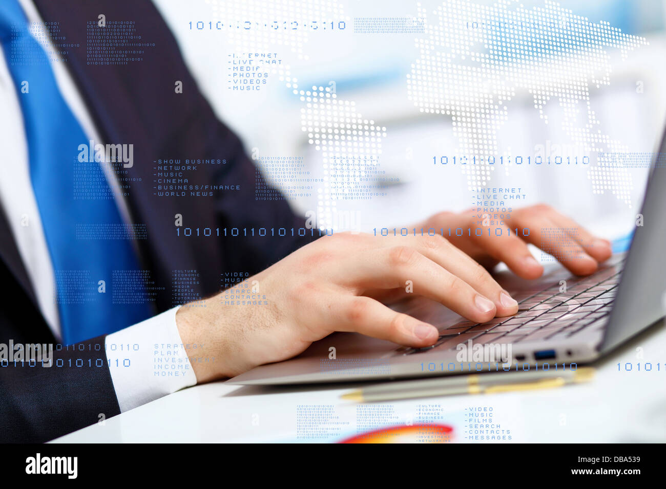 Business person working on computer Stock Photo - Alamy
