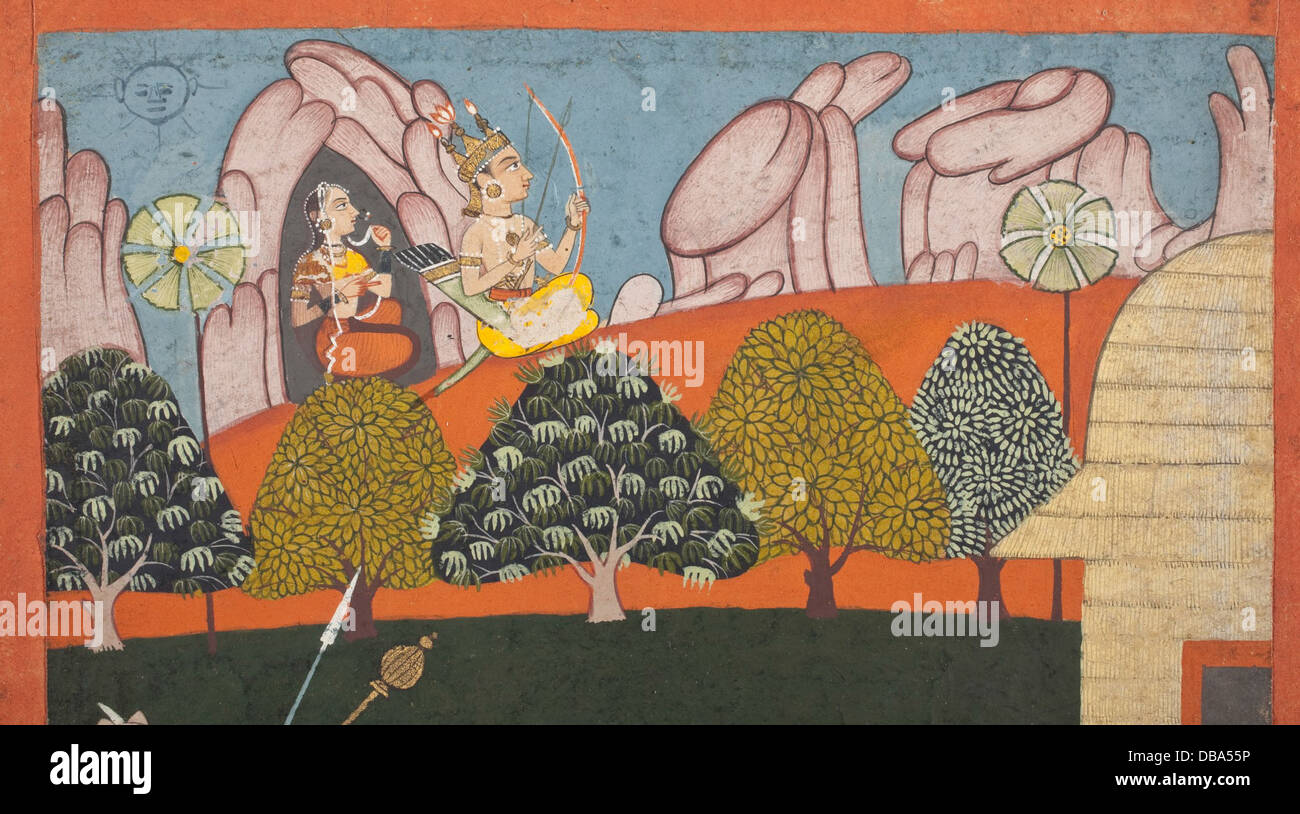 This folio from the *Ramayana* depicts the legendary scene of Rama ...