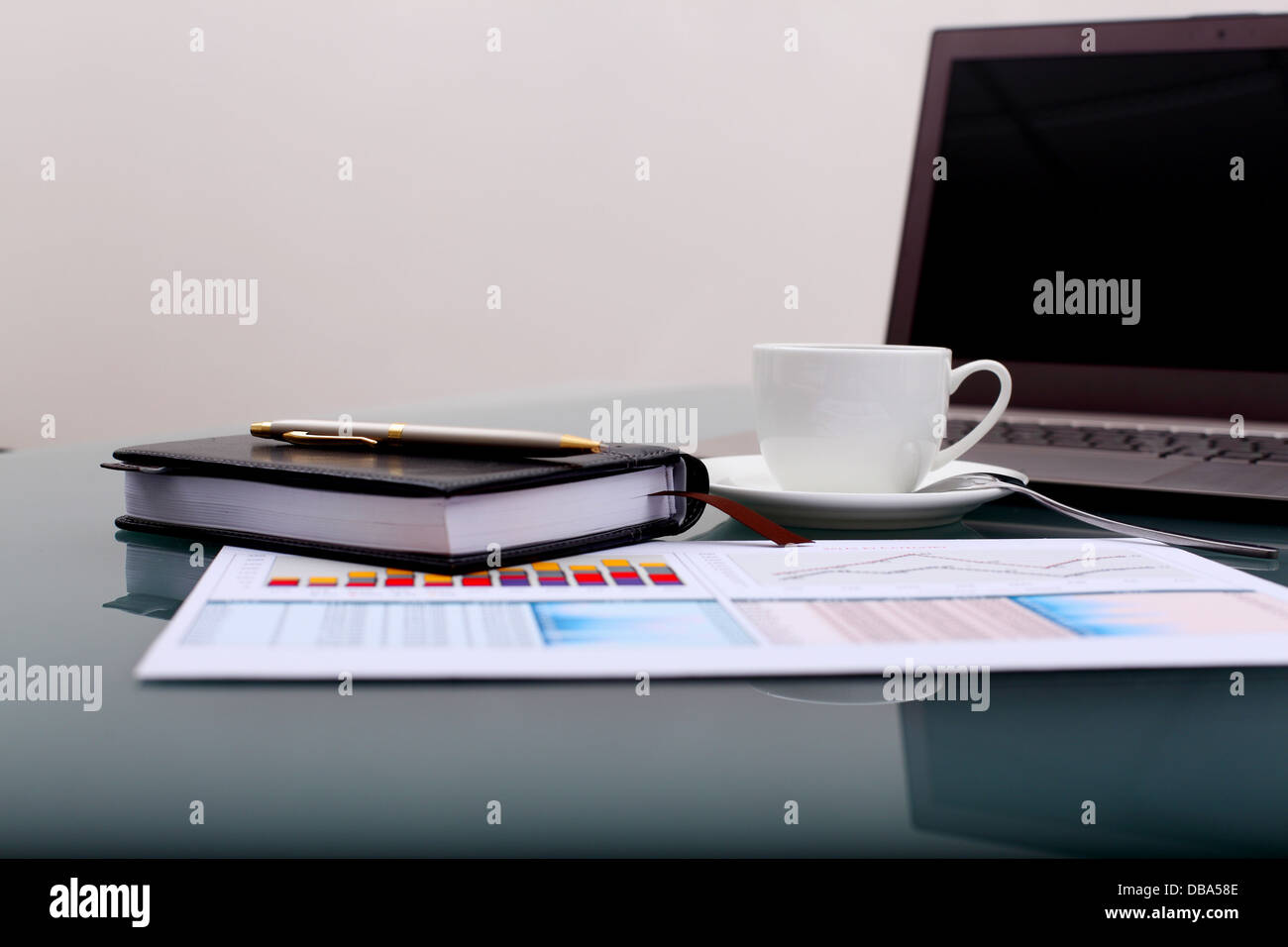 Business breakfast at workplace Stock Photo - Alamy