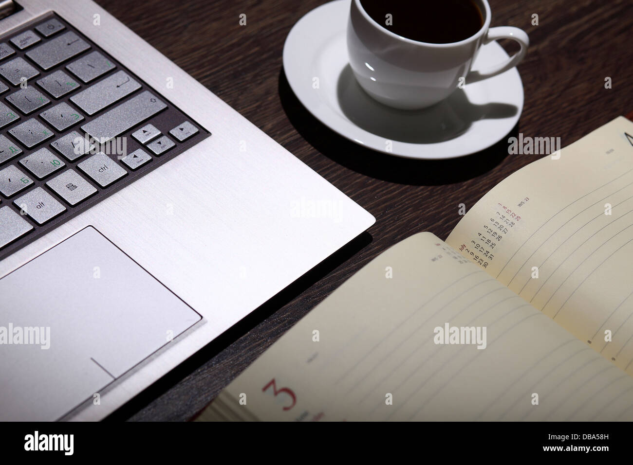 Coffee at business workplace Stock Photo - Alamy
