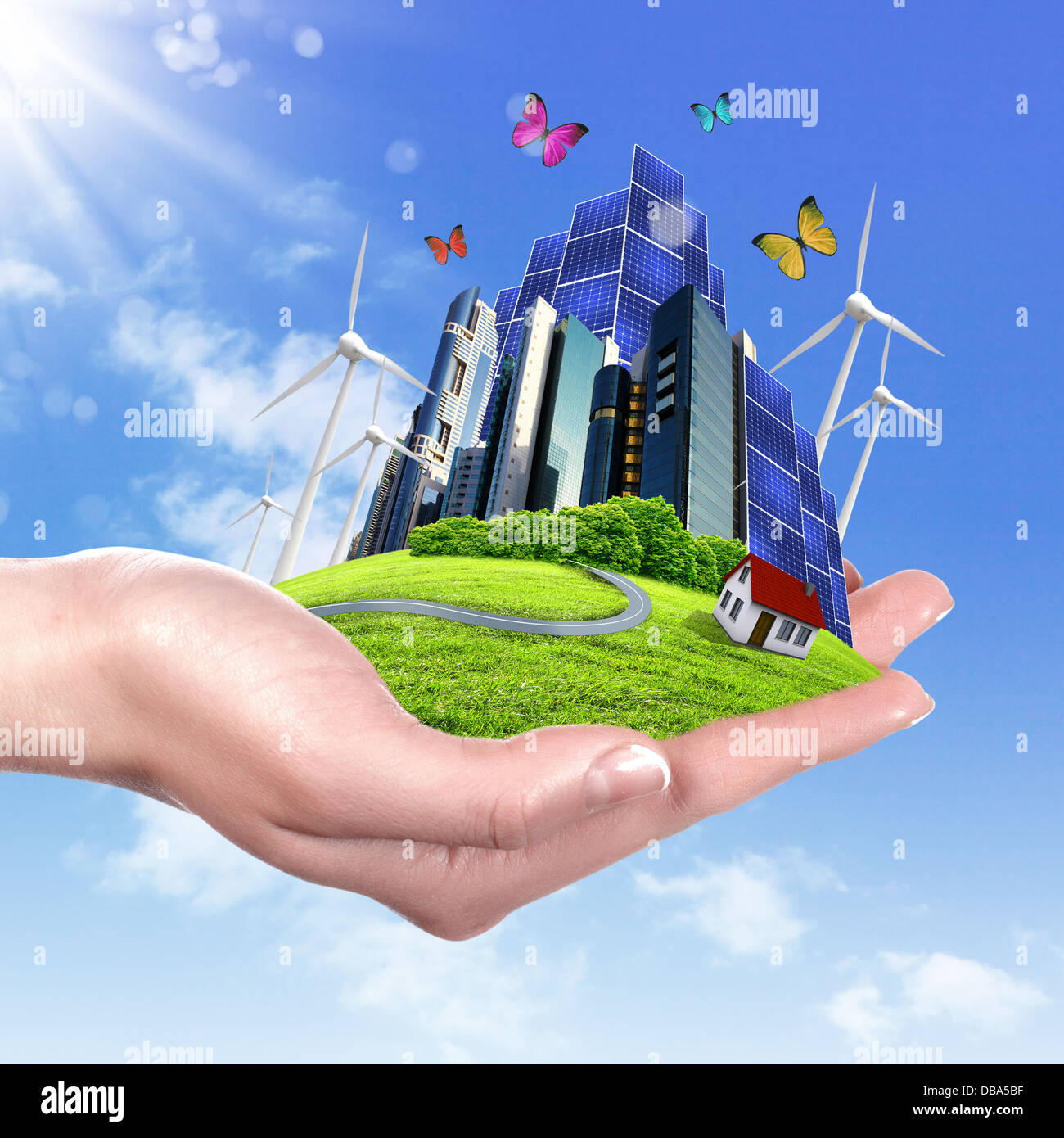 Ecology and safe energy Stock Photo - Alamy