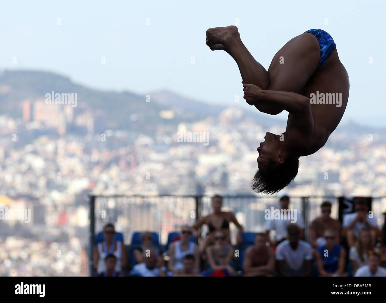 Barcelona, Spain. 26th July, 2013. Gold medal winner He Chong of China ...