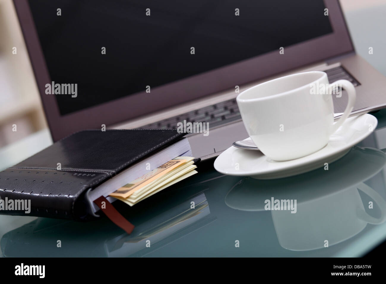 Business breakfast at workplace Stock Photo - Alamy