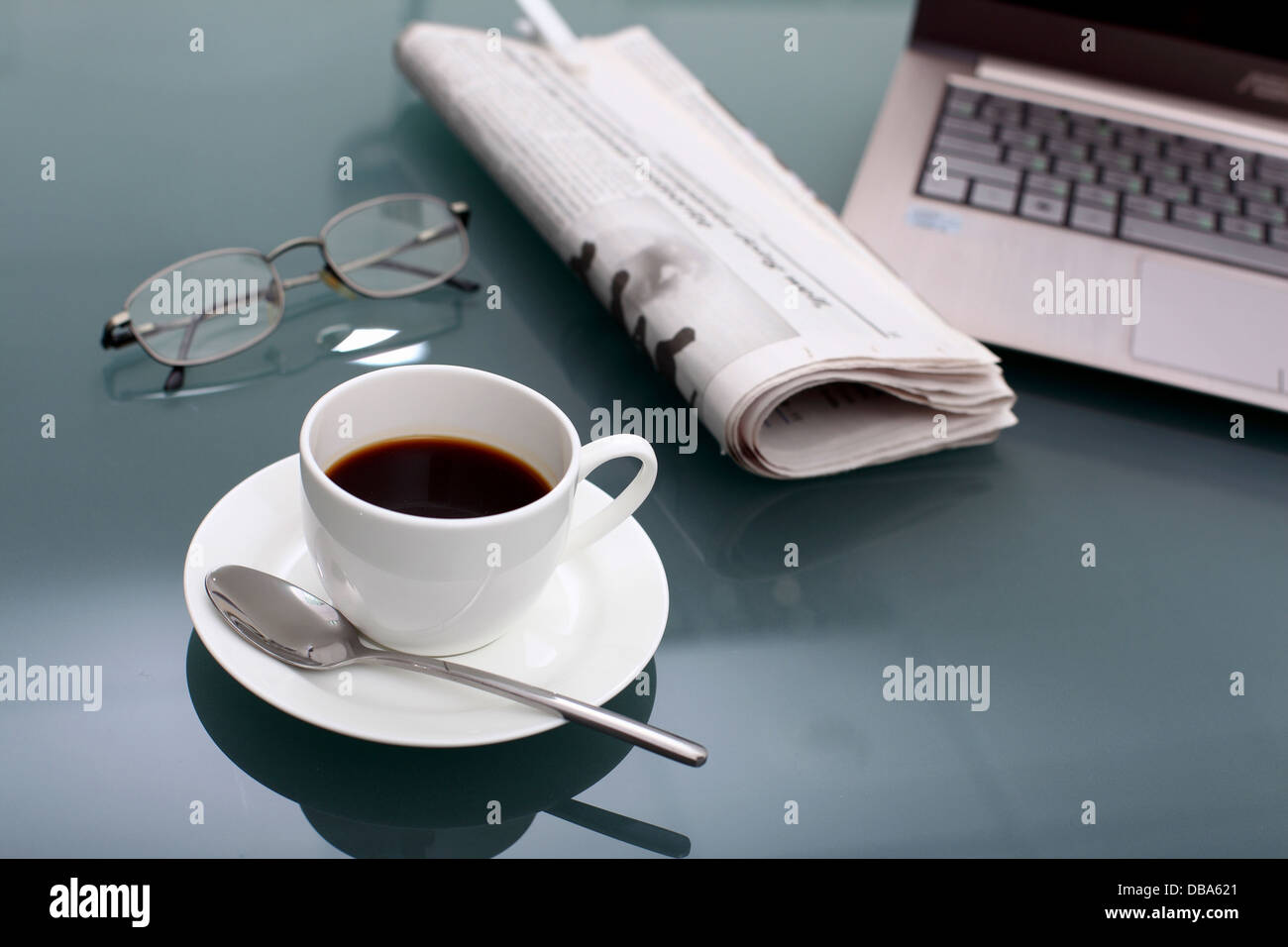 Business breakfast at workplace Stock Photo - Alamy