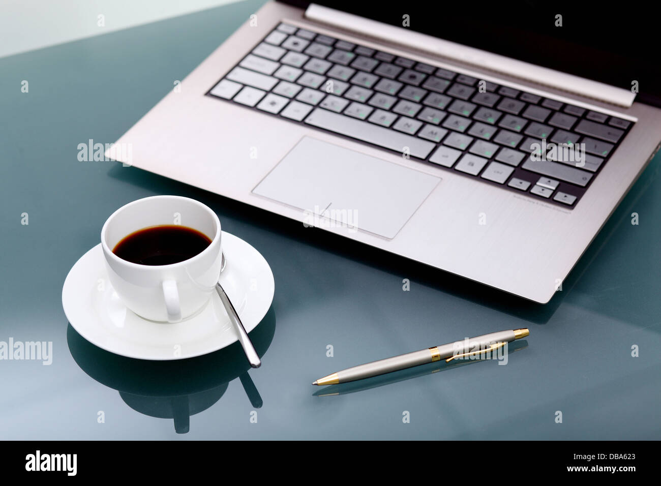 Business breakfast at workplace Stock Photo - Alamy