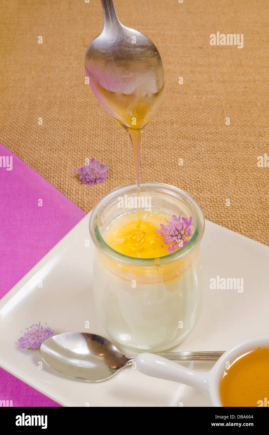 Pouring honey on a fresh curd, a healthy breakfast Stock Photo - Alamy Pouring honey on a fresh curd, a healthy breakfast Stock Photo - Alamy