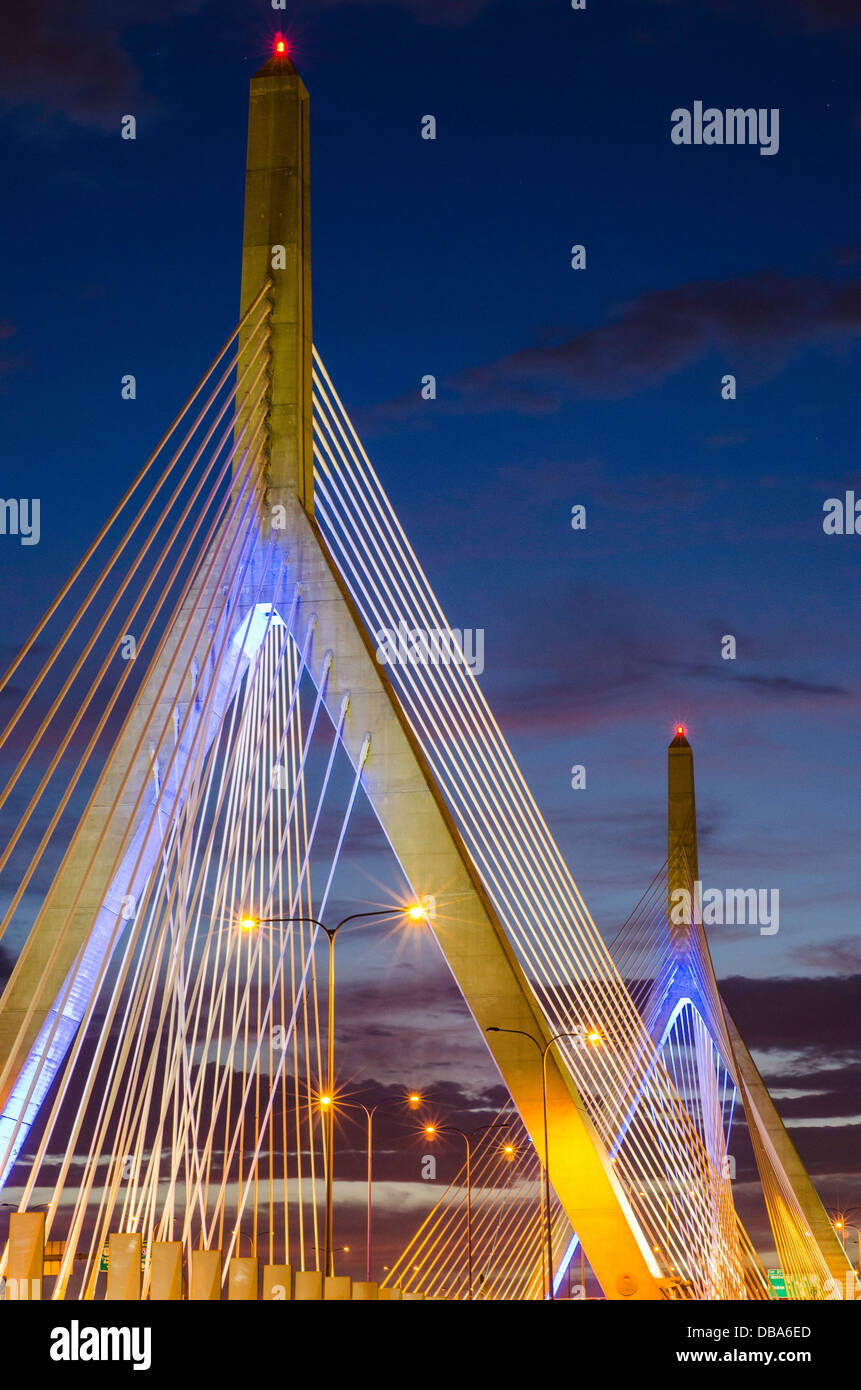 The Leonard P. Zakim Bunker Hill Memorial Bridge (or Zakim Bridge) in ...