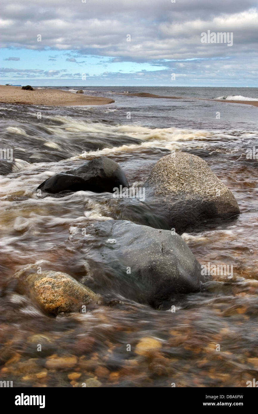Rocks At The Mouth of the Hurricane River As It Enters Lake Superior ...