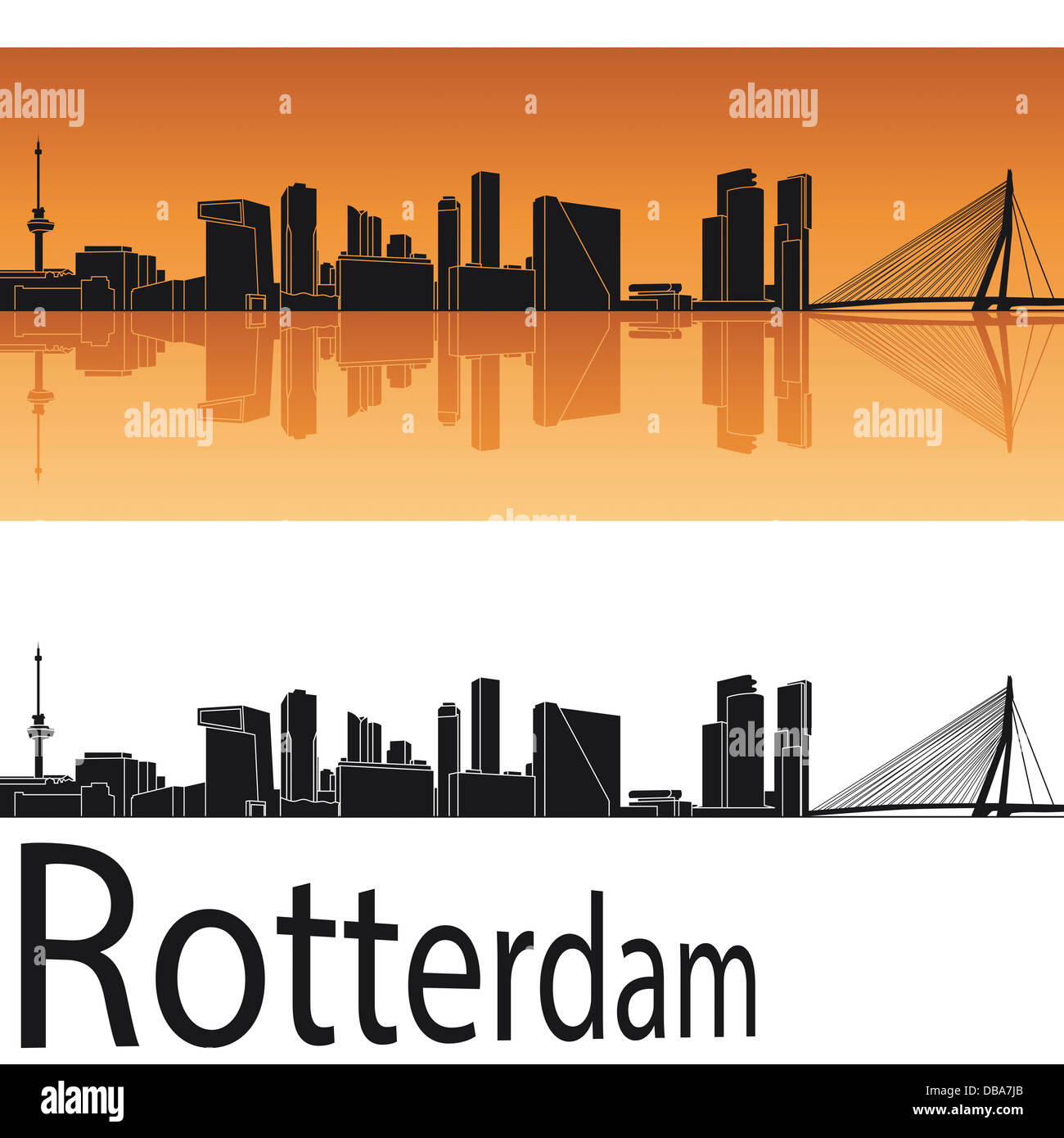 Rotterdam city skyline illustration hi-res stock photography and images ...