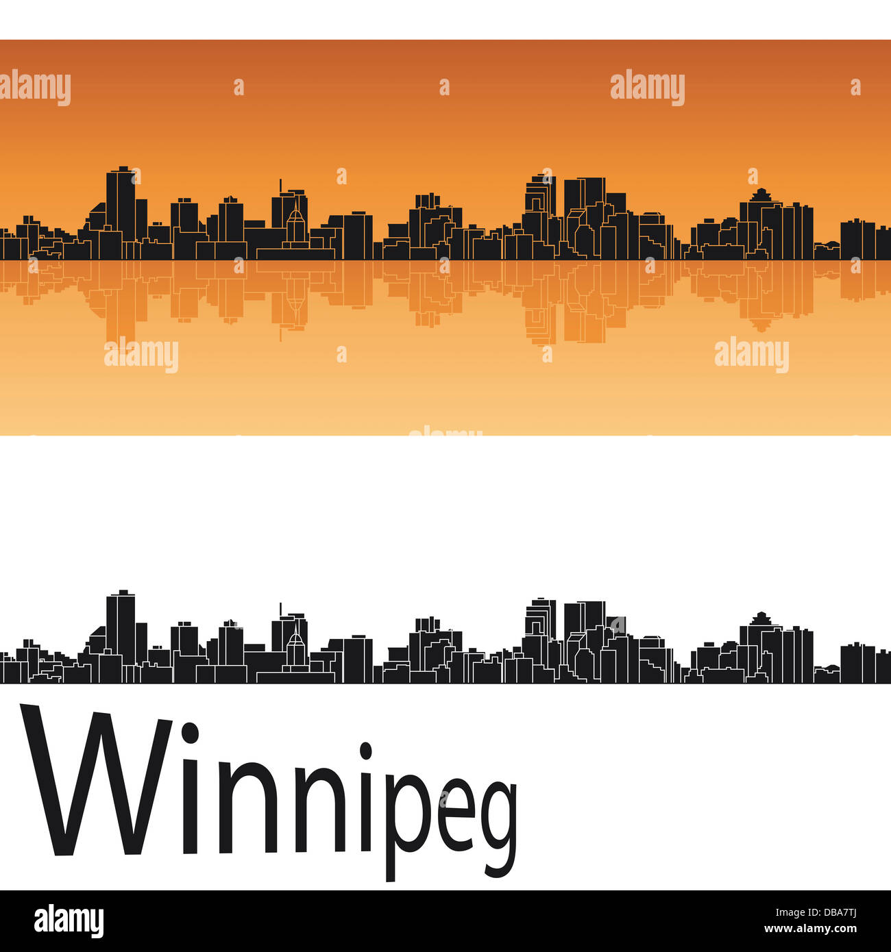 Winnipeg skyline in orange background Stock Photo - Alamy