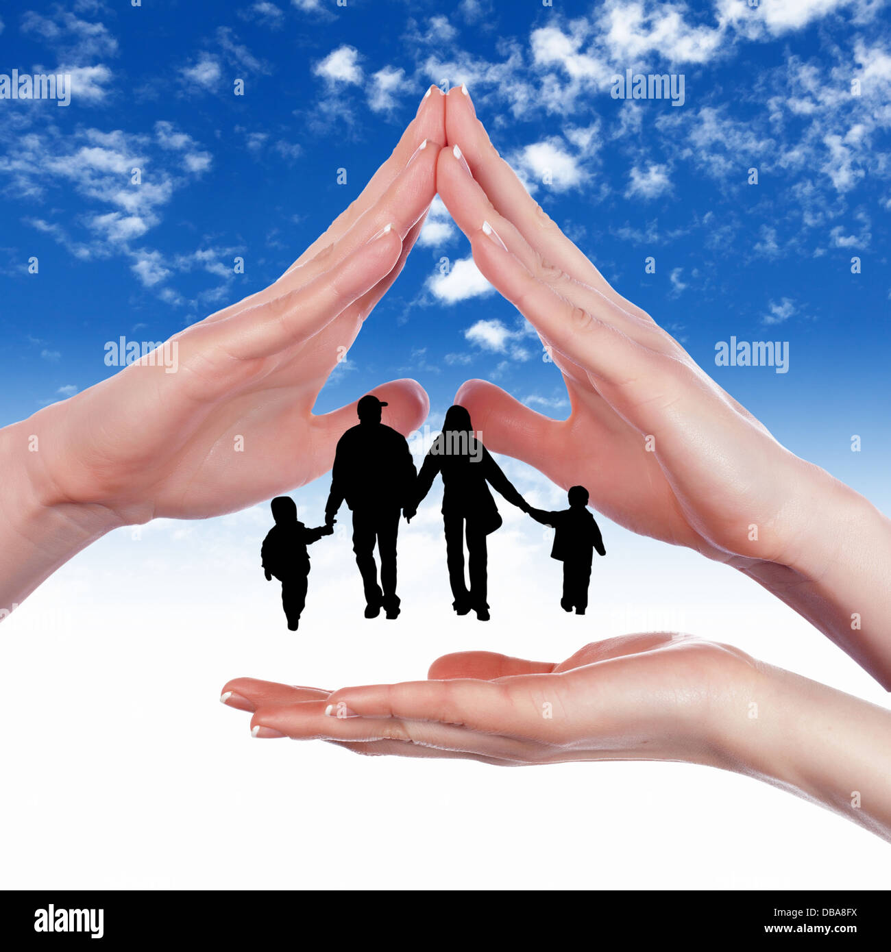 Family and house Stock Photo - Alamy