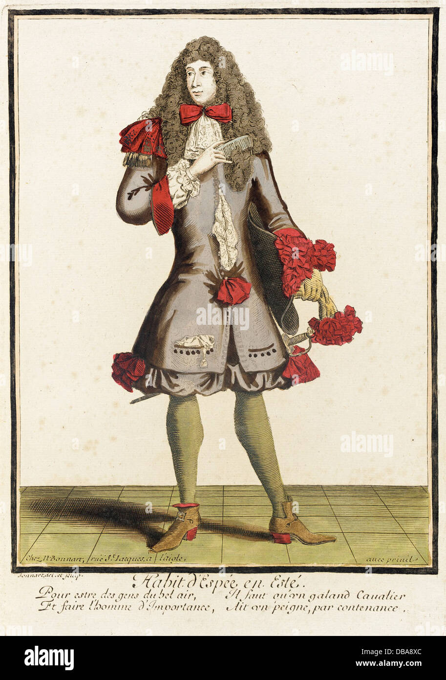 This fashion plate illustrates a French court outfit from the 18th ...